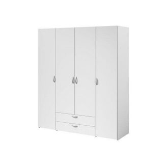 Parisot Armoire varia - D&eacute;cor blanc - 4 portes battantes + 2 tiroirs - l 160 x h 185 x p 51 cm