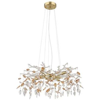 Globo Lighting [GEBRAUCHT] B-Ware Globo Kronleuchter H&auml;ngeleuchte Danna Goldfarben Amberfarben Klar &oslash; 61 Cm