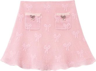 Self Portrait Femme, Jupes, Rose, Taille: 42 FR Mini-jupe en maille