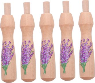 Lurrose 5 Stück Teiliges Ergonomisches Nadelfilz-holzgriff Blumenmuster Abnehmbarer Punch-Needle-Halter für Kreuzstich und Wollfilz Sicherer Fein Polierter Ho