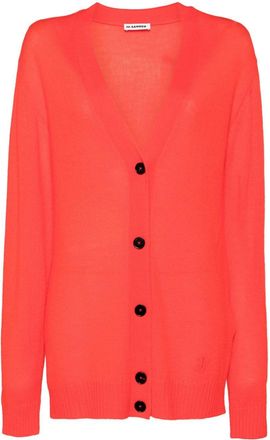 Jil Sander Jil Sanda+ Strickmantel mit Logo-Stickerei - Rot