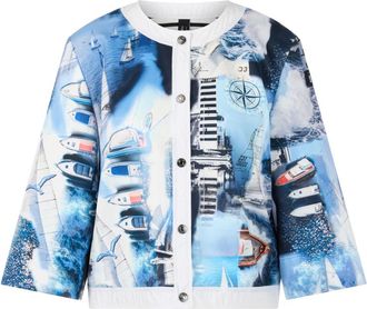 Marc Cain Femme, Vestes, Bleu, Taille: 46 FR Jacke mit Print