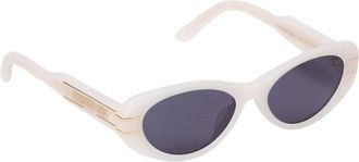 Dior Femme, Accessoires, Blanc, Taille: ONE Size Lunettes de soleil ovales Signature