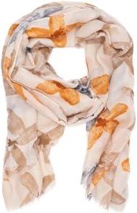 Queen Helena SC025 Écharpe douce écharpe fine à motif décontracté élégant pour femme, beige, Taille unique