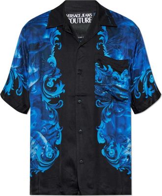 Versace Jeans Couture Homme, Chemises, Noir, Taille: XL Printed Twill Viscose Shirt