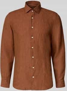 Seidensticker Slim Fit Business-Hemd aus Leinen mit Kentkragen