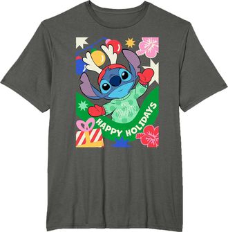 Disney Lilo & Stitch Happy Holidays 100% Naughty Christmas T-Shirt