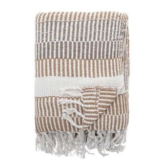 Bloomingville Hochwertige Tagesdecke 160 x 130 cm - Vielseitige Kuscheldecke aus recycelter Baumwolle, ideal als Sofadecke oder für Bett und Garten, kuschelig weich