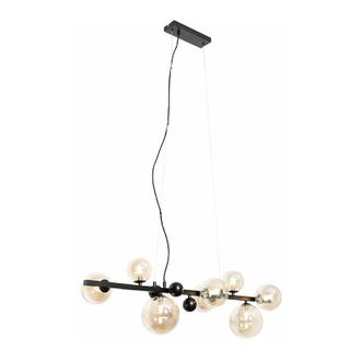 QAZQA david - Suspension multiples - 8 lumi&egrave;re - L 98 cm - Noir - Art Deco - &eacute;clairage int&eacute;rieur - Salon I Chambre I Cuisine I Salle &agrave; manger