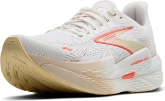 Brooks Womens Hyperion Max 2 Neutral Running Shoe, White/Peach/Coral, 42.5 EU