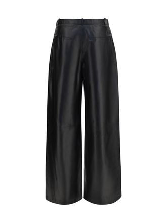 Arma Womens Leather Pants Black Trousers