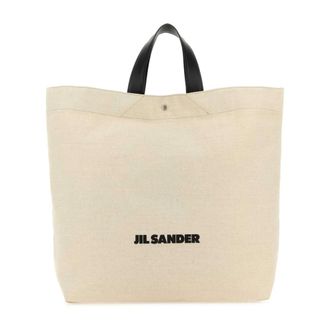 Jil Sander Femme, Sacs, Beige, Taille: ONE Size Sand Canvas Shopping Bag