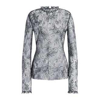 Alberta Ferretti camicie pizzo con ricamo pailettes - - Blouses & Shirts - Damen - Grau - L