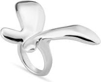 Uno De 50 Bague plaquée argent en forme de papillon moyen