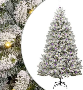 vidaXL K&uuml;nstlicher Weihnachtsbaum Gr&uuml;n und Wei&szlig; 300 cm PVC und Metall vidaXL