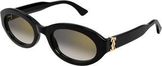 Cartier CT0588S Oval Frame Sunglasses - Black