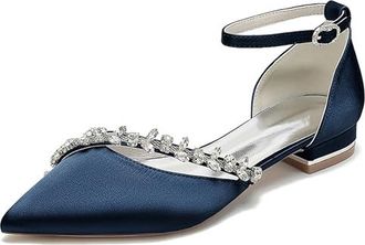 Miyoopark Chaussures de soirée à talons pour femmes avec chaînes, J606 Bleu foncé 1 talon, 35 EU