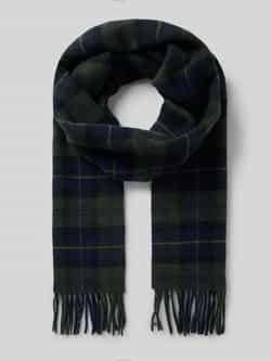 Barbour Schal aus Lammwolle mit Fransenabschluss