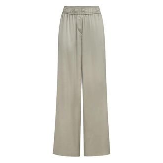 Brunello Cucinelli Femme, Pantalons, Gris, Taille: 38 FR Pantalon large en soie
