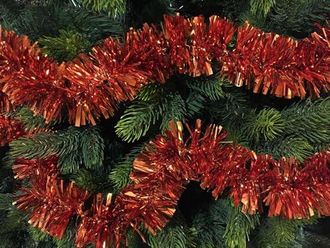 Dmora Weihnachtsdekoration Oberaar, Weihnachtsdekor, Weihnachtsornament, Festliche Dekoration, Made in Italy, 1000x8 h8 cm, Kupfer