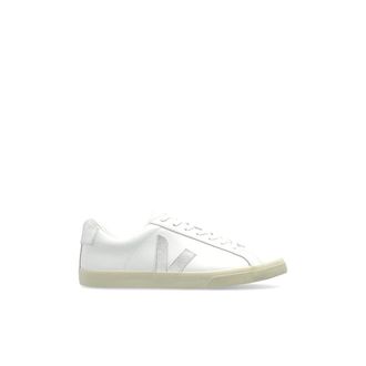 Veja Homme, Chaussures, Blanc, Taille: 46 EU Esplar Logo Leather Baskets