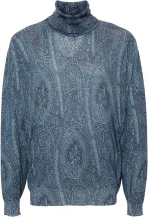 Etro Homme, Pulls, Bleu, Taille: XL Turtleneck