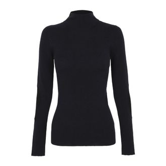 Cortana Cano- dunkelblaues Strickoberteil mit hohem Kragen - - Knitwear - Damen - Blau - L