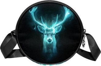 Generic Circle Sac &agrave; bandouli&egrave;re pour femme, petit sac &agrave; bandouli&egrave;re lumineux avec fermeture &eacute;clair, bretelles r&eacute;glables, sac &agrave; main rond d&eacute;contract&eacute; pour fem