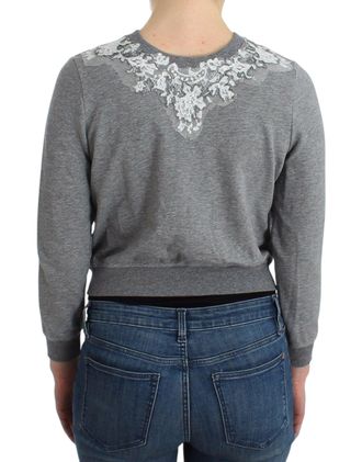 Ermanno Scervino Lace-Detail Cotton Cardigan - Gray