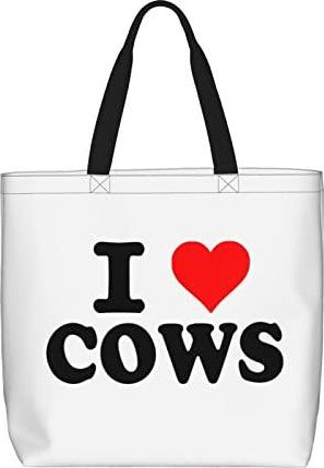 Generic Sac De Courses JAime Les Vaches Sac Cabas Lavables Personnaliser Sacs &Agrave; Main, Pour Filles, Tous Les Jours, Shopping, Femmes