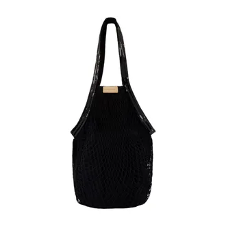 Vanessa Bruno Womens Mesh Cotton Shoulder Bag Black