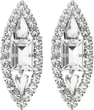 Alessandra Rich Marquise Drop Clip-On Ohrringe - - Accessories - Damen - Grau - ONE SIZE