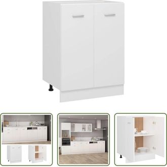 vidaXL Rangement cuisine - Meuble bas Lyon Blanc 60 x 46 x 81,5 cm Bois ding&eacute;nierie
