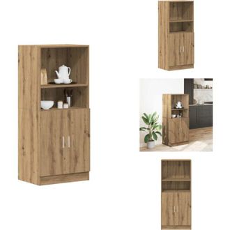 vidaXL K&uuml;chenschrank Artisan-Eiche 57x41,5x131,5 cm Holzwerkstoff - K&uuml;chenschrank - K&uuml;chenschr&auml;nke - Schrank - Vorratsschrank