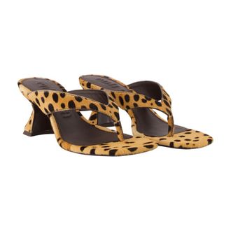 Cult Gaia Womens Abi Heel Sandal Brown Calfskin