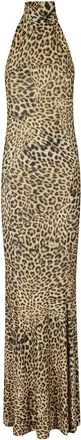 Norma Kamali Robe longue dos nu &agrave; col montant et ourlet sir&egrave;ne - Femme - Robes - Brun - Taille: 36 FR