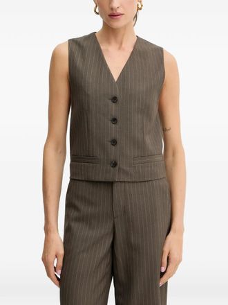 Miss Sixty button pinstripe sleeveless tank top - Braun