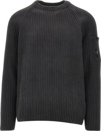 C.P. Company Pullover mit geripptem &Auml;rmeltaschen - - Knitwear - Herren - Schwarzk - XL