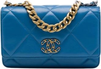 Chanel Pre-owned 19 Wallet on Chain - Femme - Pre-owned - Bleu - Taille: ONE Size