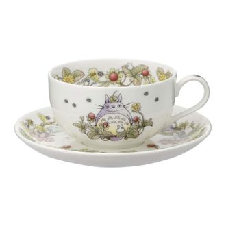 Noritake X Studio Ghibli Neighbor Totoro Milktea Cup &&atilde;&Acirc;EUR&Acirc;EURSaucer Hebi-ichigo Ver T97285A 4660-3 by Noritake