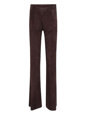 Stouls pantalon en daim &agrave; coupe droite - Marron