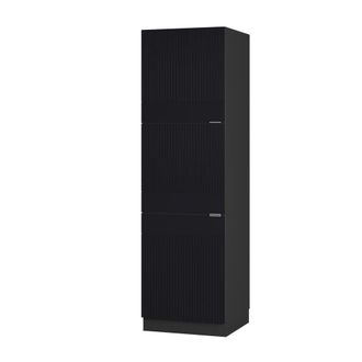 Vicco Herdumbauschrank Fame-Line, Schwarz gestreift, 60 cm