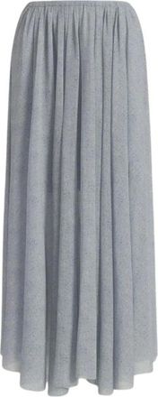 Alberta Ferretti Femme, Jupes, Bleu, Taille: 40 FR Printed Tulle Pleated Skirt
