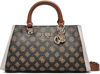 Guess Evelune Girlfriend Satchel Mocha Logo Multi