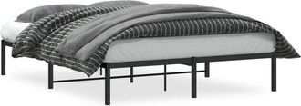 vidaXL Bettgestell Metall Schwarz 160x200 cm Vidaxl