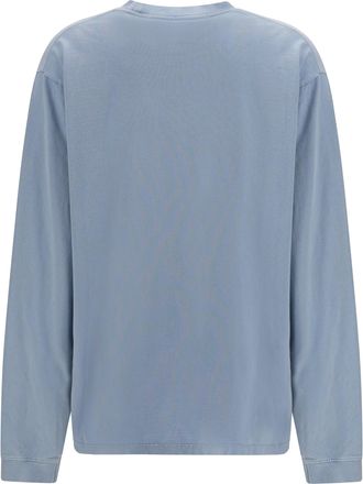 Alexander Wang Logo-Embroidered Cotton Long-Sleeve T-Shirt - Blue