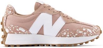 New Balance Damen 327 in Braun/Wei&szlig;, Wildleder/Mesh, Gr&ouml;&szlig;e 36.5