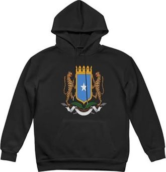 Generic Sweat &Agrave; Capuche Patriotique Somalie Embl&egrave;me National Amusant Embl&egrave;me National Imprim&eacute; Graphique Sweat &Agrave; Capuche avec Poches Doublure Polaire Unisexe S