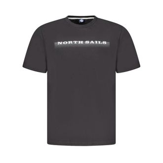 North Sails Schwarzes Baumwoll-Crew-Neck-T-Shirt - - Tops - Herren - Schwarzk - M