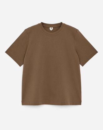 Arket Formbest&auml;ndiges Signature-T-Shirt -Braun